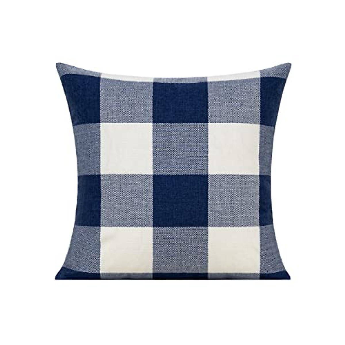 VAKADO 24x24 inch Set of 2 Navy Blue White Buffalo Plaids Throw Pillow Covers Outdoor Farmhouse Retro Decorative Check Cushion Cases Home Decor for Couch Patio Porch Sofa Furniture, Dark Blue