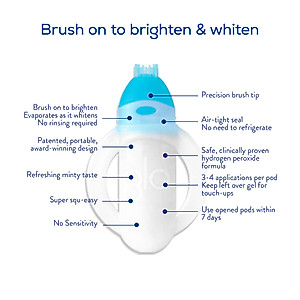 GLO Science Teeth Whitening Gel – 6% Hydrogen Peroxide – Clinically Proven, Fast & Safe for Sensitive Teeth – Includes 10 Gel Vials & 1 Lip Care