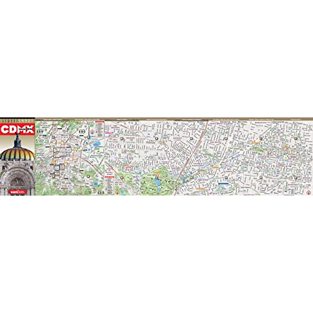 StreetSmart Mexico City Map by VanDam – Laminated City Center Street Map of CDMX w/all Attractions, Pre-hispanic Sites, Museums, Hotels, Restaurants, ... 2025 Edition (English and Spanish Edition)