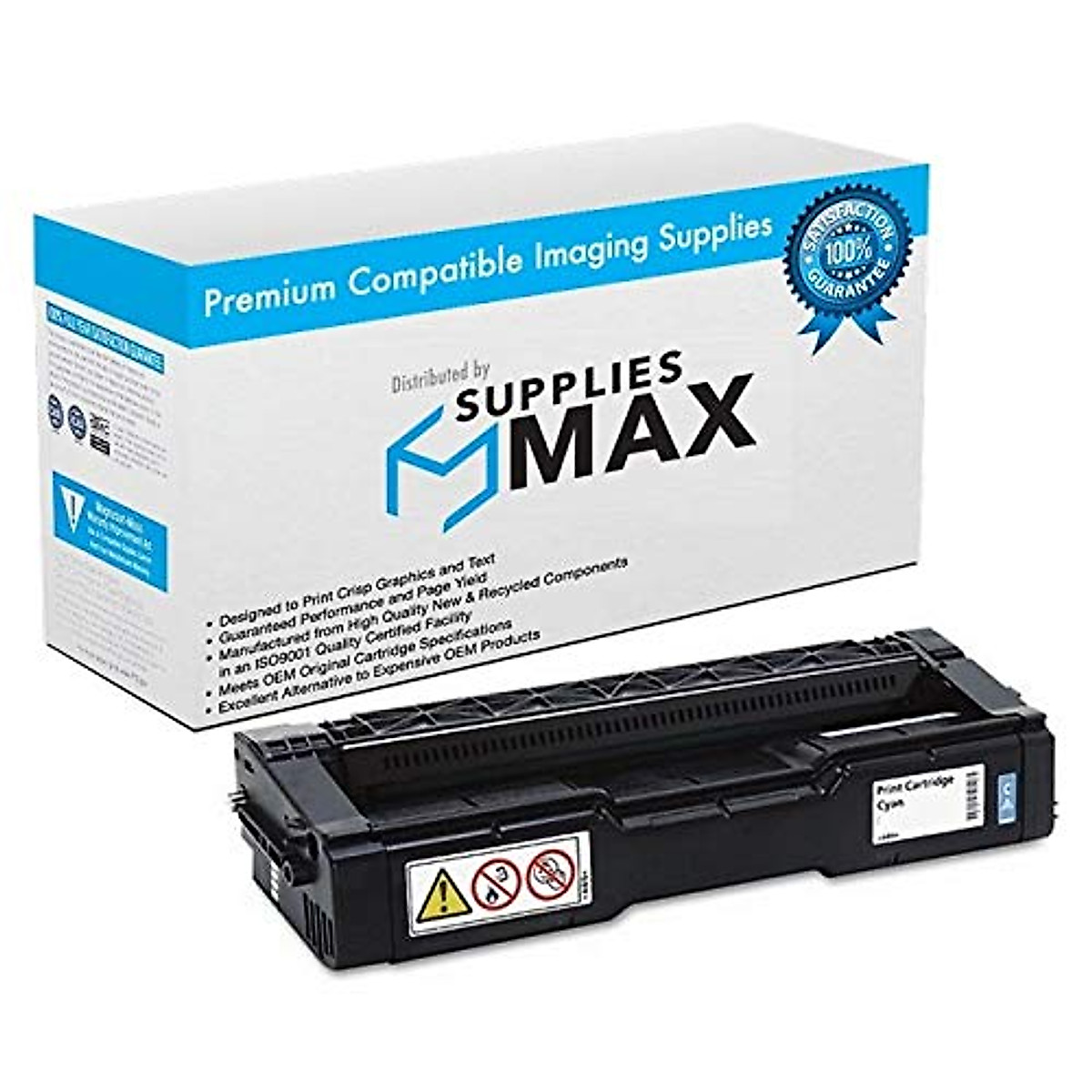 SuppliesMAX Compatible Replacement for Ricoh M-C250FW/M-C250FWB/P-C301W Cyan Toner Cartridge (6300 Page Yield) (Type M-C250H) (408353)