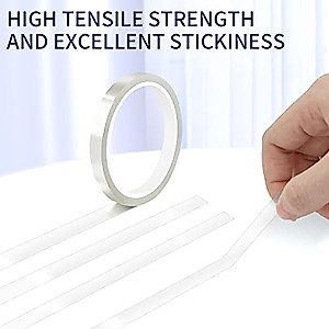 4 Rolls 10mm x33m (0.4” x 108 Ft) Clear Heat Resistant Tape Heat Transfer Tape High Temperature Tape Dispenser for Heat Sublimation for Heat Press for Crafting, No Residue No Mark Easy Peal