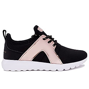 LONDON FOG Girls Angel Lane Metallic Fashion Sneaker Lace-Up Athletic Running Shoe (Big Kid - Little Kid) Rose 2
