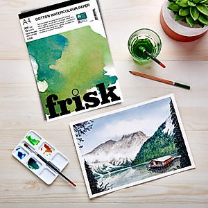 Frisk Watercolour Paper Pad 300gsm 100% Cotton Cold Pressed/Not 12sheets A4