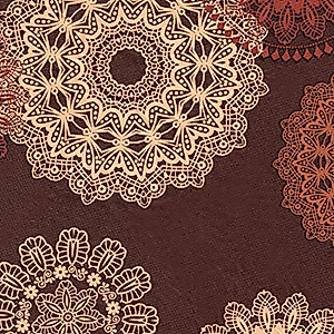 LAMINET Elastic Fitted Table Cover - Medallion - Large Round - Fits Tables up to 45-56” Diameter