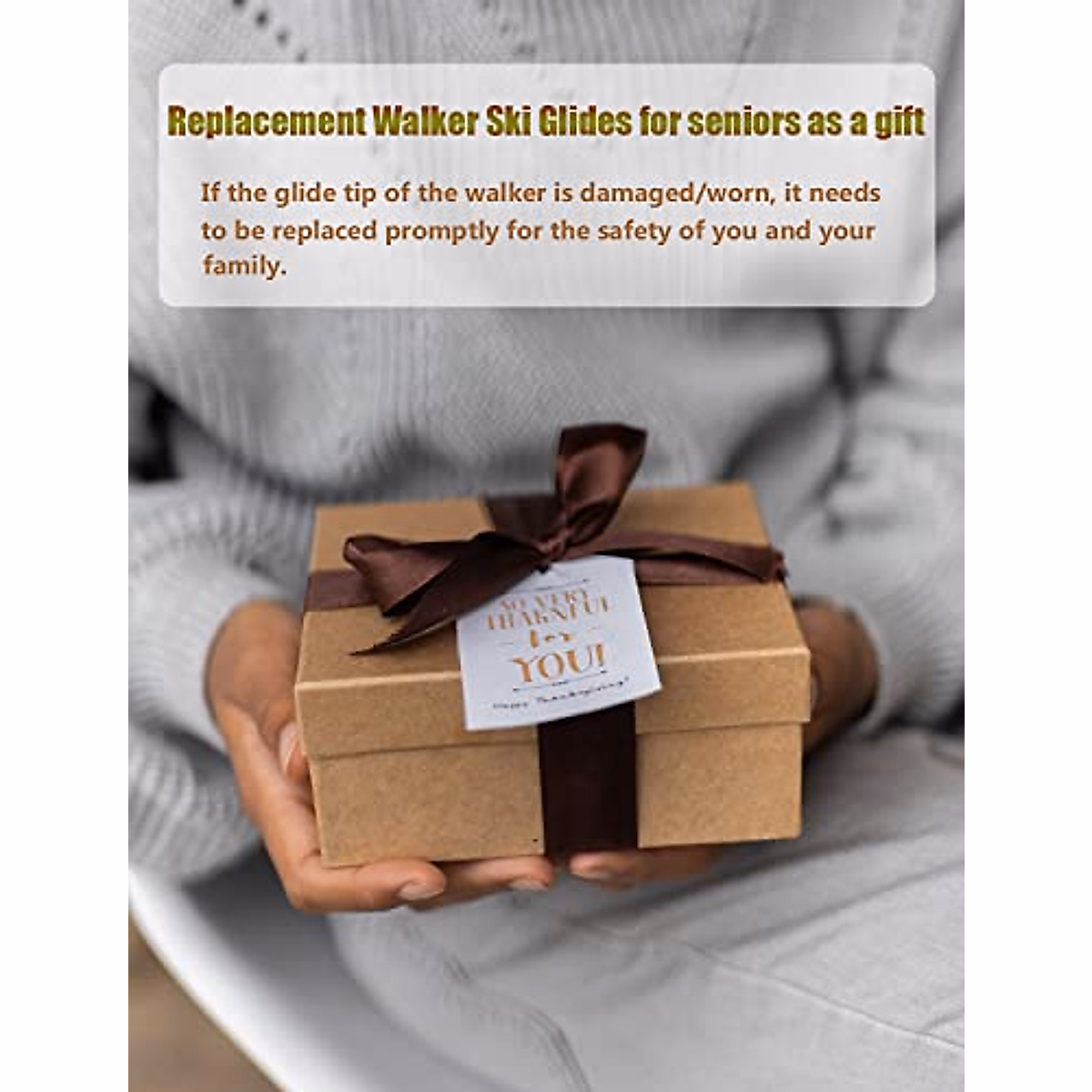 Aliseniors Walker Glide Skis for 1 1/8 Inch Tubes - Durable and Smooth Rolling Mobility Aid Accessory for Folding Walkers - Universal Fit Walker Feet Replacement, One Pair, Gray