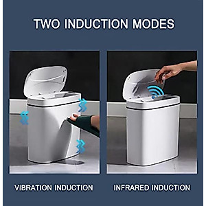 Gttyowyin Smart Touchless Bathroom Trash Can with Lid, 3.4 Gallon/13L Motion Sensor Bathroom Trash Can, Waterproof Smart Trash Can, Garbage Can for Bathroom,Kitchen,Office,Living Room