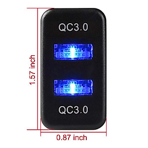 Cllena Quick Charge 3.0 Dual USB Port Charger Socket for Toyota