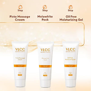 VLCC Natural Anti Tan Facial Kit - Single Use | Salon Like Facial at Home in Just 6-Steps | Includes Cleanser, Scrub, Cream, Face Pack & Moisturizing Gels | 2.12 Oz/60g