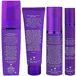 NxN Oil Control System - Set with Kaolin Clay Face Mask, Mattifying Primer, Cleansing Face Wash, & Daily Moisturizer - Oily Skin Sebum Control Kit for Men & Women