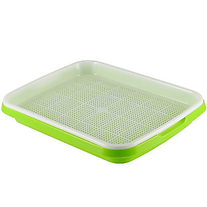 ZEONHAK 8 Pack Seed Sprouter Tray, BPA Free, Big Capacity Seed Germination Tray, Healthy Wheatgrass Seeds Grower with Lid for Growing, Bean Sprouts, Cat Grass, Wheat Grass, Mung Beans