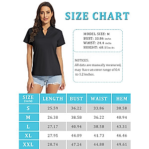 MAGCOMSEN Women's Polo Shirts Short Sleeve Sun Protection Collarless Workout Tops Moisture Wicking T-Shirts Black XL