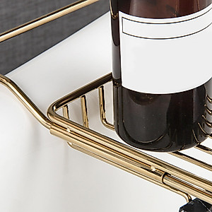 GIYDNEI Stainless Steel Bathtub Caddy Tray, Expandable Bath Tub Tray Table, Adjustable Bathroom Tray, Bath Organizer Tub Shelf,Black,26.8~35.4in