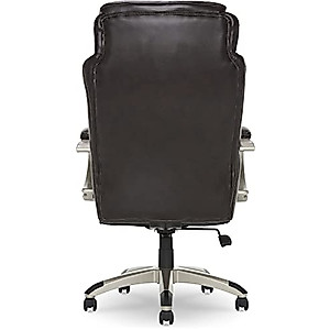 Serta Big and Tall Executive Office Chair with AIR Technology and Ergonomically Layered Body Pillows, Supports up to 350 Pounds, Bonded Leather, Roasted Chestnut