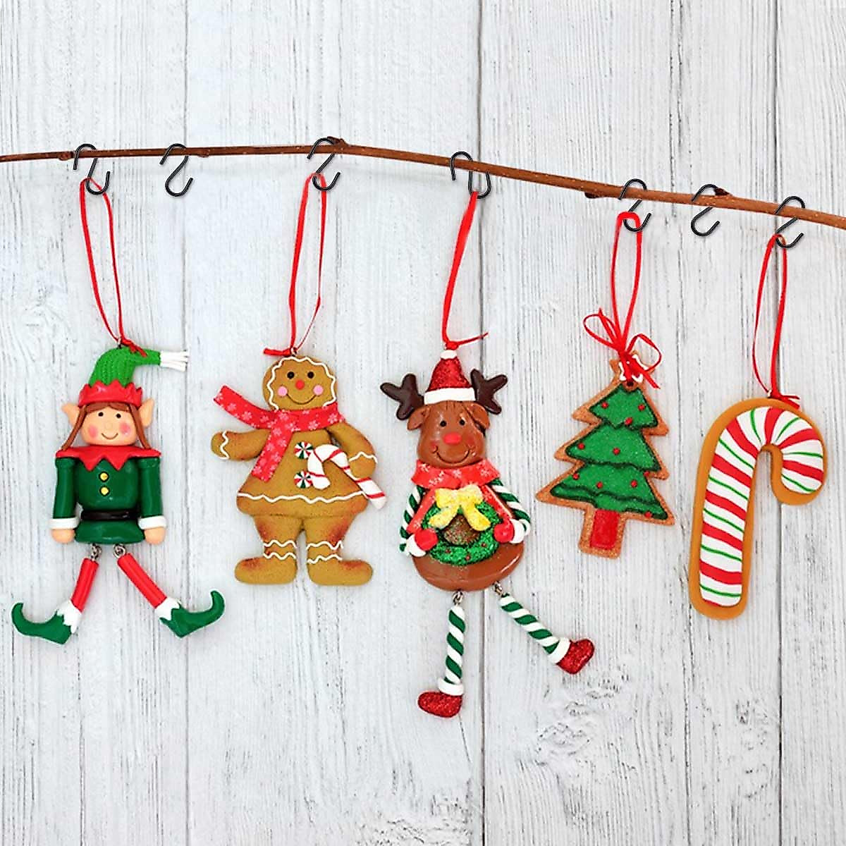 100 Pack Mini S Hooks for Hanging Small S Hook for Jewelry Metal S-hook Mini S Shaped Hanger for Christmas Ornament 1/2 Inch Wire Hangers for Crafts DIY Iron S-Shaped Connectors for Key Chain (Black)