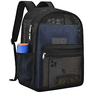 Heavy Duty Semi-Transparent Mesh Backpack，See Through College Student Backpack