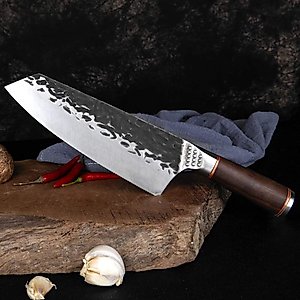 XT XITUO Kiritsuke Chef Knife 7-inch,Meat Sushi Cutting Cleaver Knife High Carbon Steel Knife Hand Forged Japanese Butcher Kitchen knives for Home Restaurant (7" Kiritsuke Knife)…