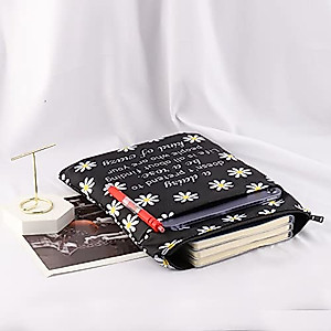 Daisy Flower Book Sleeve Flower Lovers Book Cover Friendship Book Zipper Pouch Graduation Gift Daisy Motivational Gift for Friends Sorority Sister (DaisyBB)