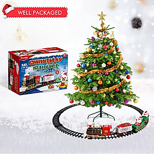 Christmas Train Electric Train Toy Sound Light Railway Tracks Christmas Tree Kids Toddlers