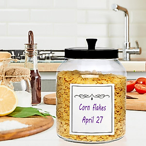 Large Glass Jars with Black Lids 100oz,2 Pack Glass Food Storage Container with Metal Lid and Scoop,Round Empty Glass Kitchen Canister Cookie Jars for Laundry Room,Kitchen,Snacks,Candy,Bathroom