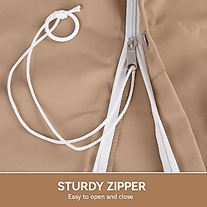 ZLACUIU Patio Umbrella Cover UV Resistant Patio Umbrellas Covers for 9ft to 13ft Cantilever Umbrella with Zipper and Rod, Tan