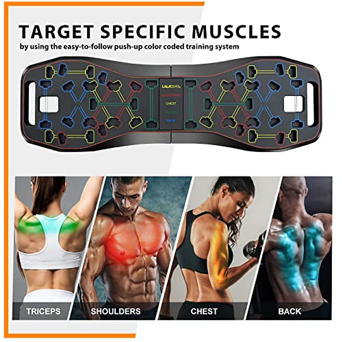 LALAHIGH Home Workout Equiptment: Portable Exercise Push Up Board, Strength Training Sets with Pilate Bar & 20 Fitness Accessories with Resistanve Bands & Ab Roller Wheel - Full Body Workout