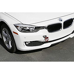 iJDMTOY Red Track Racing Style Tow Hook Ring Compatible With BMW 1 2 3 4 5 X1 X3 X4 X5 X6 Series, Compatible With MINI Cooper F54 F55 R60 R61, Made of Lightweight Aluminum