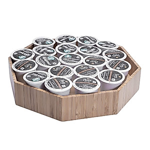 Bamboo 360 Rotating Spice Rack & Sauce Spinning Tray for Cabinets & Tabletops with Lazy Susan Turntable, 10” Diameter with 2” Ledge