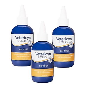 Vetericyn Plus Ear Rinse, 3 Pack of 3 Ounces each, All Animal Daily Ear Care