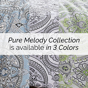 SouthShore FINE LINENS Pure Melody Collection - Premium Quality, Soft, Wrinkle, Fade, & Stain Resistant, Easy Care, Oversized Duvet Cover Set, Twin / Twin XL, Black