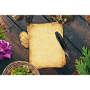 Stationery Paper, 100 Sheets, Aged Look Vintage Antique Old Fashion Parchment Paper, Letter Size 8.5 x 11 inch, Double Sided Printing Paper, by Better Office Products, 6 Designs, 100 Pack