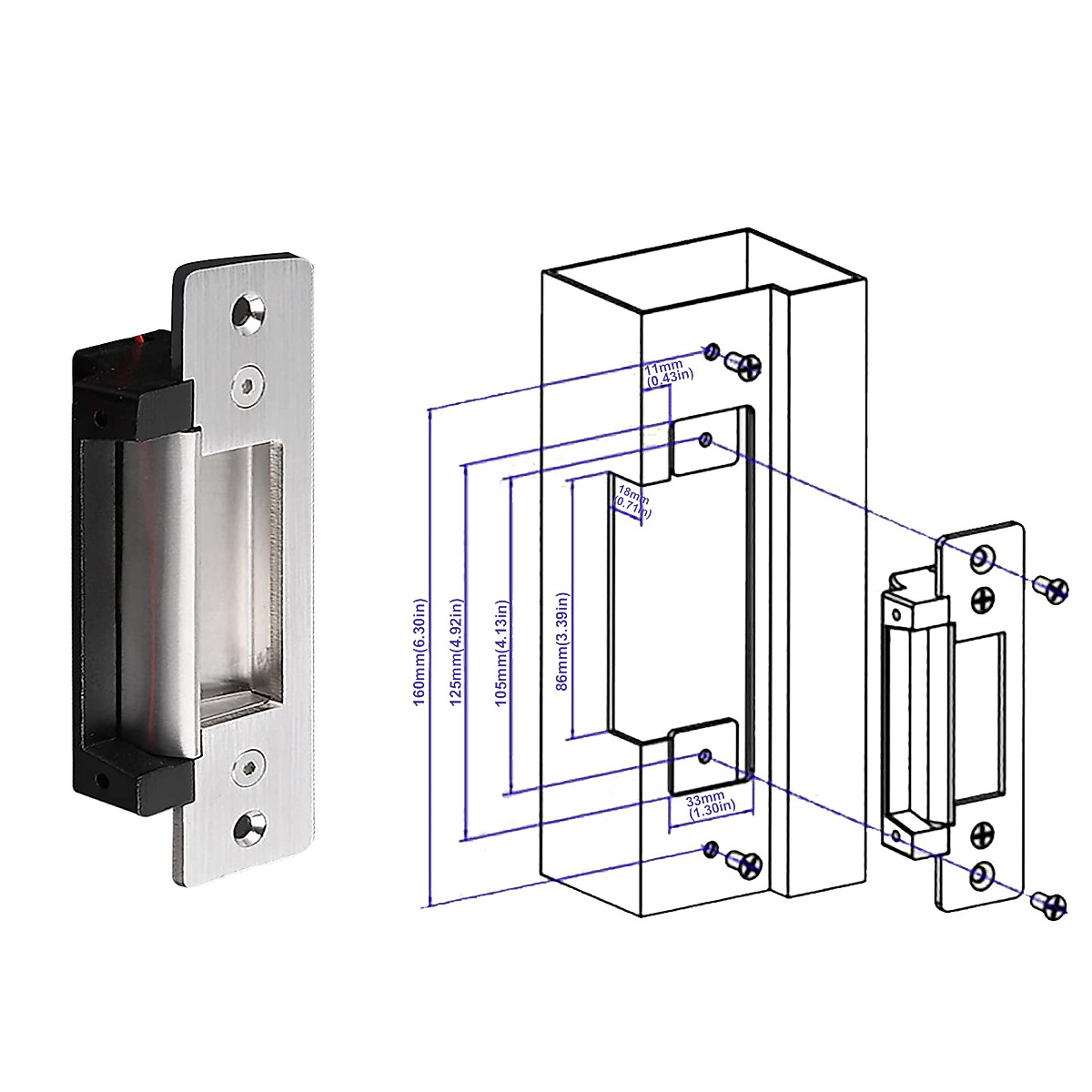 2.4GHz WiFi Access Control 400lb Holding Force Electic Magnetic Door Lock System Kit with Remote and Smartphone app Control, paired with Wireless Slim Push Switch (Electric Strike Lock kit)