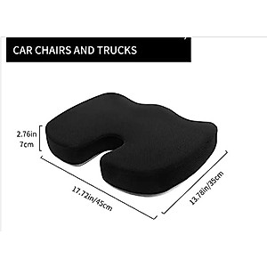 Comfort4U Orthopedic Memory Foam Seat Cushion for Car seat - Office Chair - Gaming Chair - Boat seat - Tailbone Cushion - Coccyx Cushion - Sciatica Pillow for Sitting (White, Mesh)