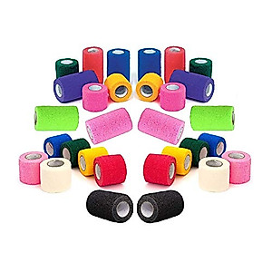 Prairie Horse Supply Vet Wrap Tape Bulk (Assorted Colors) (6 Pack) (4 Inches Wide) Vet Wrap Medical First Aid Tape Self Adhesive Adherent for Ankle Wrist Sprains and Swelling