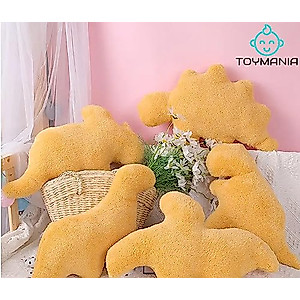 Toymania - Dinosaur Nugget Plush - Fluffy Brontosaurus Nug Plush to Cuddle or for Room Decor - Dino Nugget Stuffed Animal Emotional Support - Dinosaur Chicken Nugget Plush Looks Great Anywhere