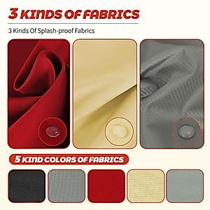 Outdoor Wicker Patio Furniture Cushions 3 Piece Set Tufted Waterproof Settee Cushion All-Weather Durable Fluffy Wicker Chair Pads Single Piping with Ties Garden Loveseat Chair Pillow (44x19x5, Gray)