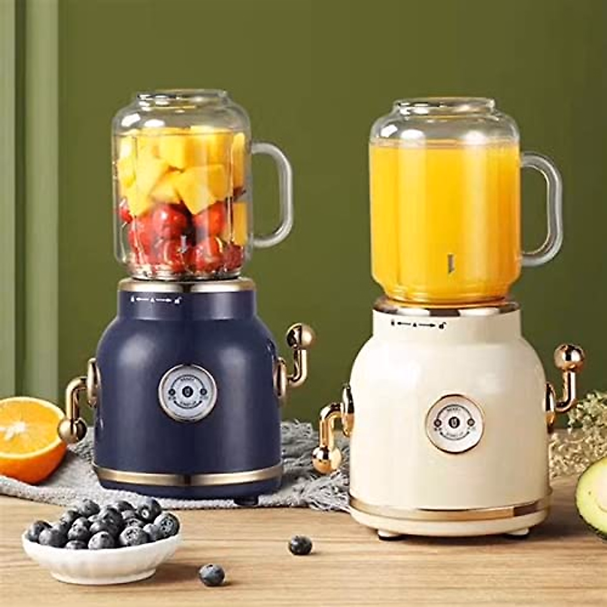 TANACC Portable Juice Blender Home Electric Juicer Blender Multifunctional Smoothie Milkshake Baby Food Fruit Retro Juice Maker Machine Mixer Orange Squeezer