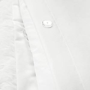 Lush Decor Emma Soft Fluffy Faux Fur Oversized Duvet Cover Set, Full/Queen, White - Warm Plush 3 Piece Bedding Set