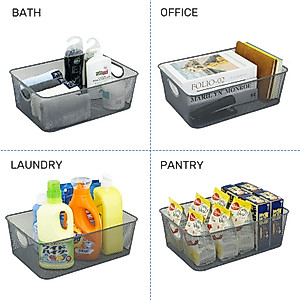 Wire Baskets for Organizing Neudeco Pantry Baskets 6 Pack Wire Storage Baskets Metal Mesh Baskets Storage Bins for Kitchen Laundry Garage Fridge Bathroom Countertop Organizer Gray