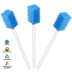 Disposable Oral Care Swabs Tooth Cleaning Mouth Swabs (50 Blue)