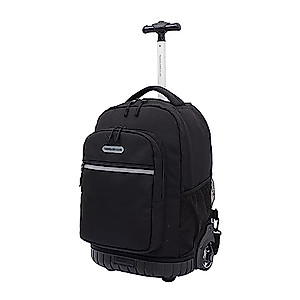 Travelers Club Rolling Backpack, Black, 18-Inch