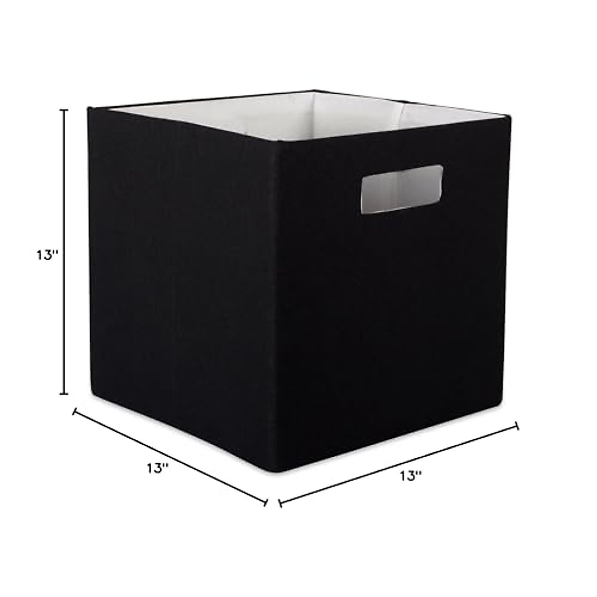 DII Poly-Cube Storage Collection Hard Sided, Collapsible Solid, Large, Black