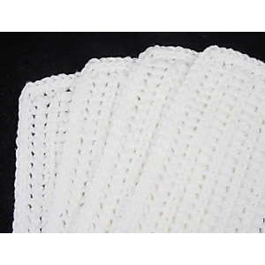 Set of 4 Handmade White 4 inch x 7 inch Rectangular Crochet Cotton Dishcloths