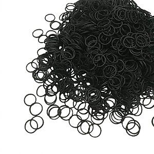Mini Rubber Bands, Soft Elastic Bands, Premium Small Tiny Black Rubber Bands for Kids Hair, Braids Hair, Wedding Hairstyle (1000 Pieces, Black)