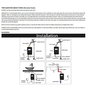 Tankless Water Heater - 3000W Mini Electric Instant Water Heater Under Sink with LCD Display for Home Kitchen Washing US Plug 110V, 7.87 x 4.13inch Wall Mounted (Gold) 30-55℃