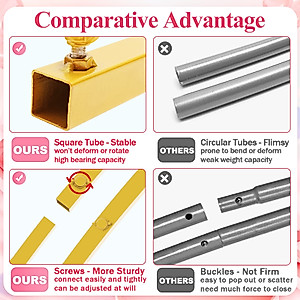 Asee'm Arch Backdrop Stand Set of 3 Gold Metal Arched Frame (7.2FT, 6FT, 6FT) for Wedding Parties Birthday Ceremony Graduation Anniversary Baby Shower Floral Background Decoration