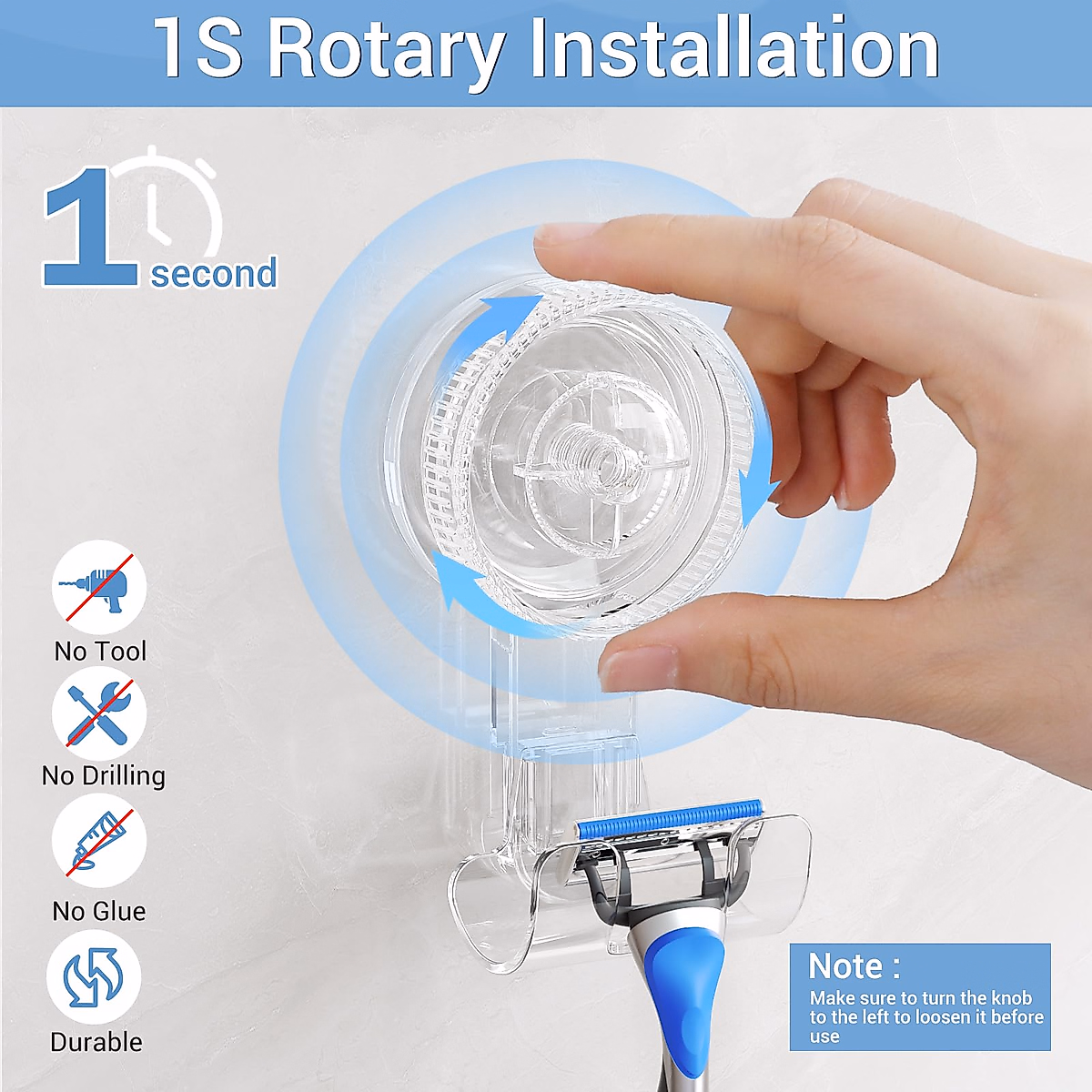 LUXEAR Suction Hooks, 2 Pack Razor Hooks Removable & Reusable Suction Shower Hook Waterproof Powerful Vacuum Suction Hanger for Towel Bathrobe Loofah Bathroom Kitchen Storage Hooks Weather Hanger Hook