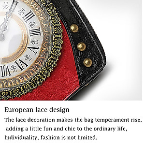 Real Working Clock Handbags Purse Antique Steampunk Shoulder Bag PU Messenger Bag