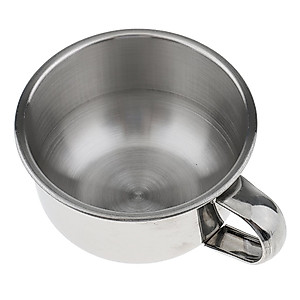 Harilla WHOLESALE 5pcs Men Grooming Shaving Bowls Bowl with Handle Stainless Steel