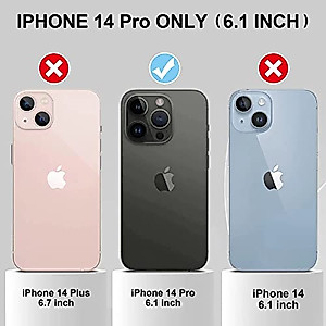MARKILL Compatible with iPhone 14 Pro Case 6.1 Inch with Built-in Ring Stand, Military Grade Drop Protection Full Body Rugged Heavy Duty Case 3 in 1 Protective Durable Cover. (Rainbow Pink)