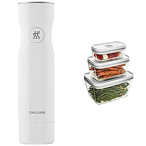ZWILLING Fresh & Save Handheld Vacuum Sealer + 3-pc Glass Food Storage